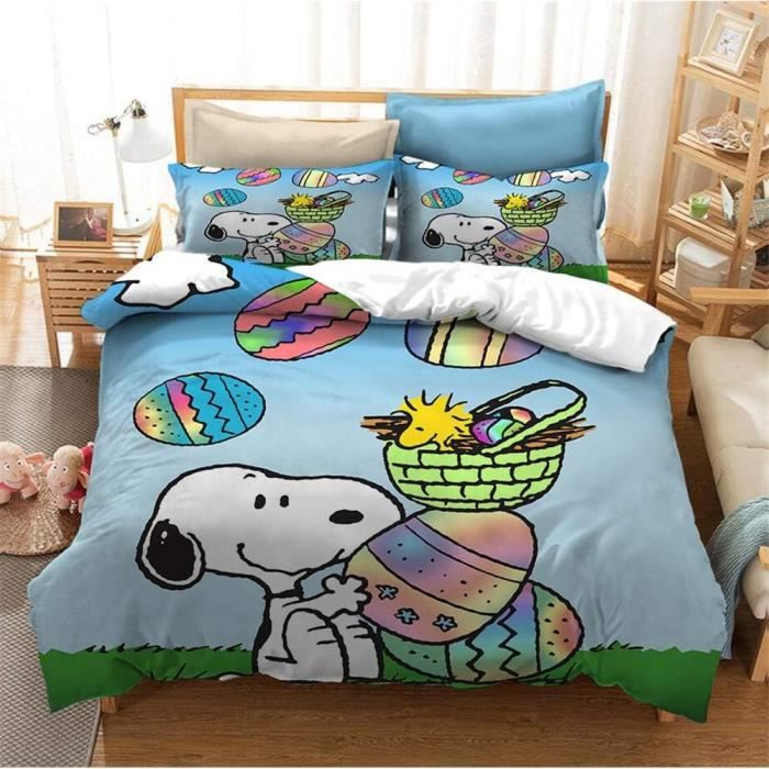 Snoopy Parure De Lit, Housse De Couette 220 X 240 Cm, Taie D'Oreiller ...