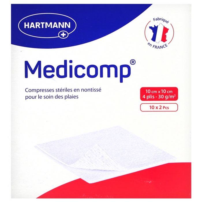 Hartmann Medicomp S 40 Compresses en Non-Tissé Stériles 10 x 10 cm 10 x ...