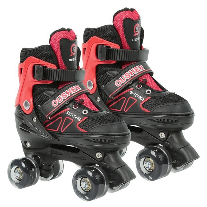 Patins à roulettes pour enfants - AGNESG - ROLLER IN LINE - Rouge+noir ...