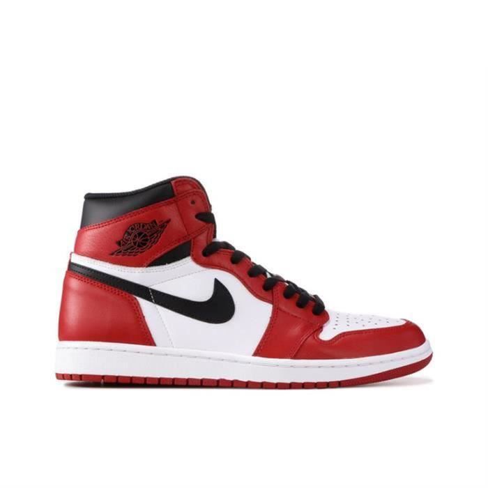 Basket Jor.dans 1 Retro High Chaussure pour Homme et Femme:rouge Rouge ...