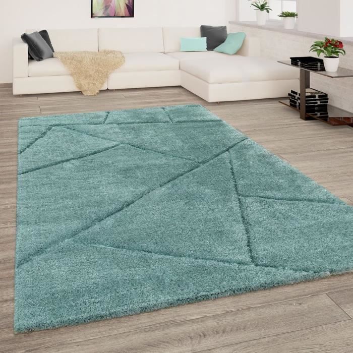Tapis De Salon Poils Longs Vert Doux Shaggy Moelleux Motif 3D Abstrait [120x160 cm] - Cdiscount ...