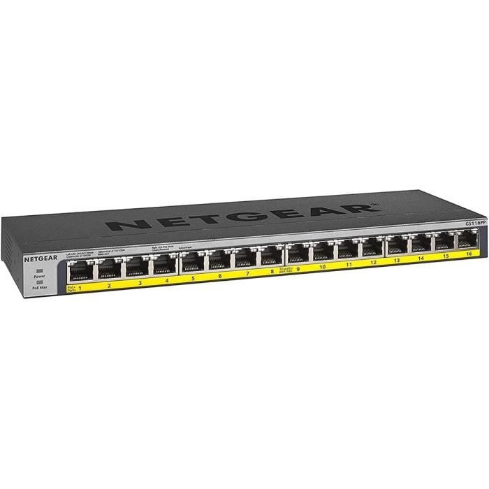 (Gs116Pp) Switch Ethernet Poe+ 16 Ports Rj45 Gigabit (10-100-1000 ...