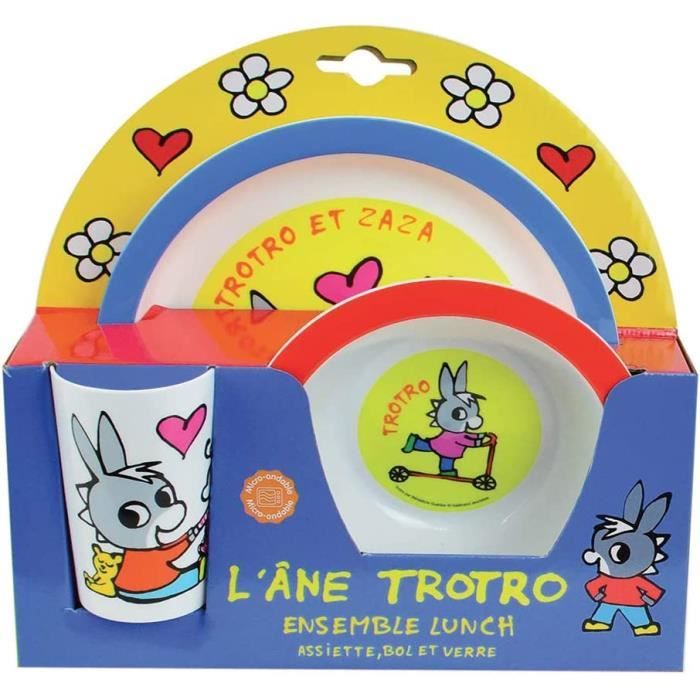 FUN HOUSE 005802 TROTRO Ensemble Repas composé d'une Assiette, d'uol et ...