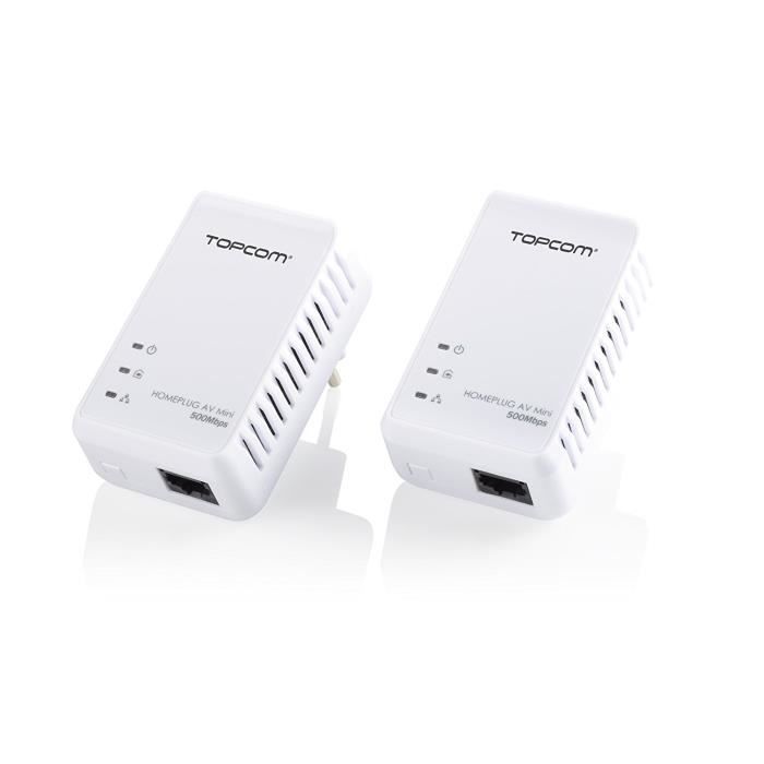 Topcom NS-6700 Kit Ethernet Powerlan Mini 500 Mbps Touche connection ...