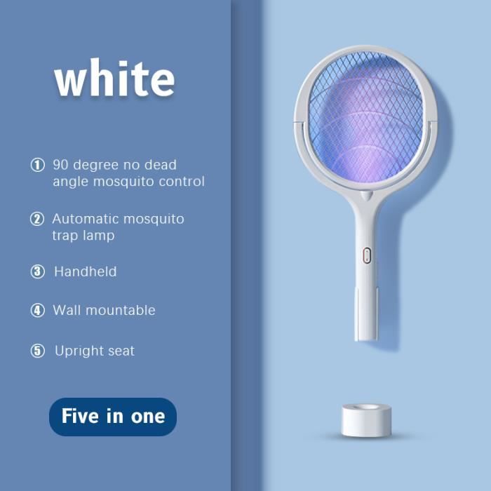 LAMPE ANTI-INSECTE,White--Lampe anti moustiques électrique 5 en 1 ...