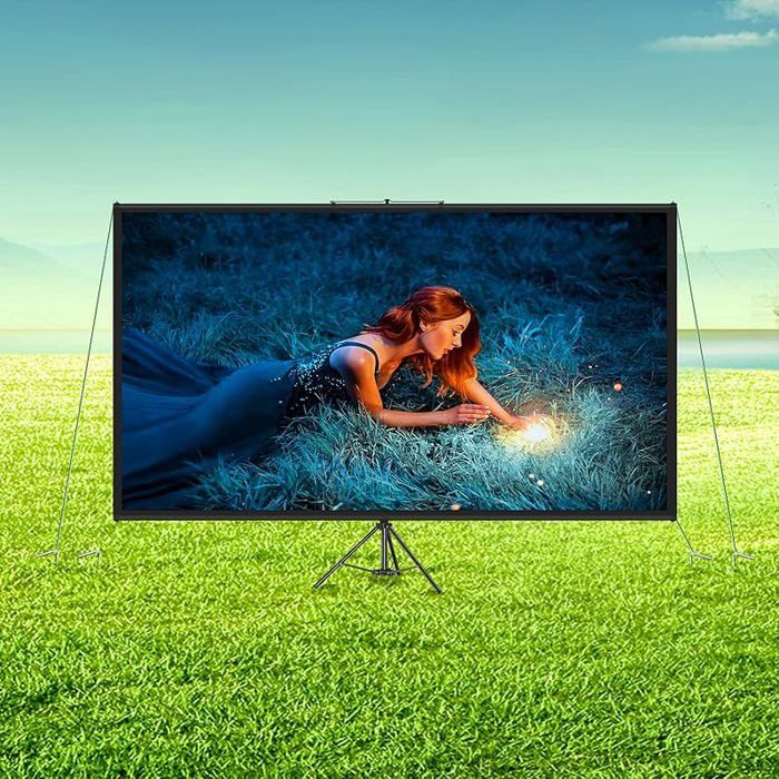 80 Inch 80 Inch Projector Canvas Projector Screen with Tripod 16:9 4K ...