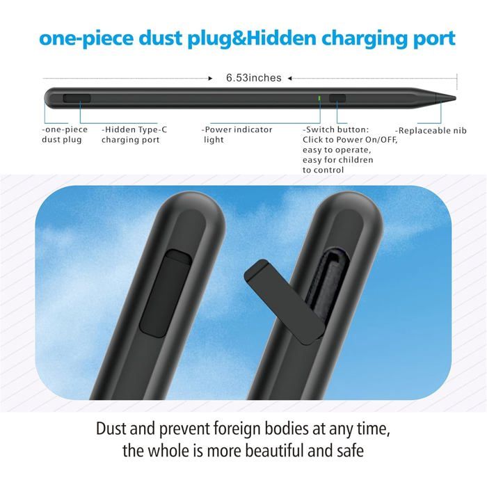 Stylet iPad 9E/10E génération-KAL-pour iPad 6-10, Pro 11/12.9, Air 3-5 ...