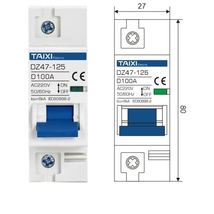 Telerupteur Mini Disjoncteur Miniature Dz47 220V 380V, 1P 2P 3P 4P 6A 16A 32A 40A 50A 63A 80A ...
