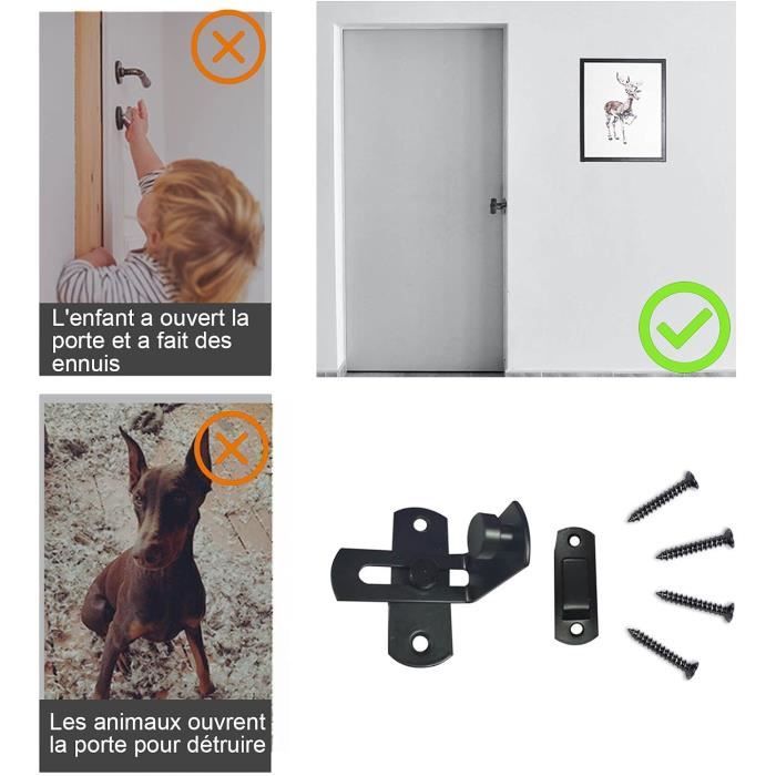 Verrou De Porte Rabattable À 90 Degrés Boulon De Verrouillage Acier Au ...