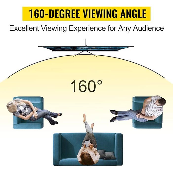 80 Inch 80 Inch Projector Canvas Projector Screen with Tripod 16:9 4K ...