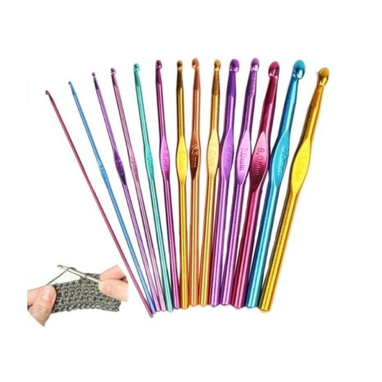 Crochets en aluminium 14 pcs de différentes couleurs et tailles ...