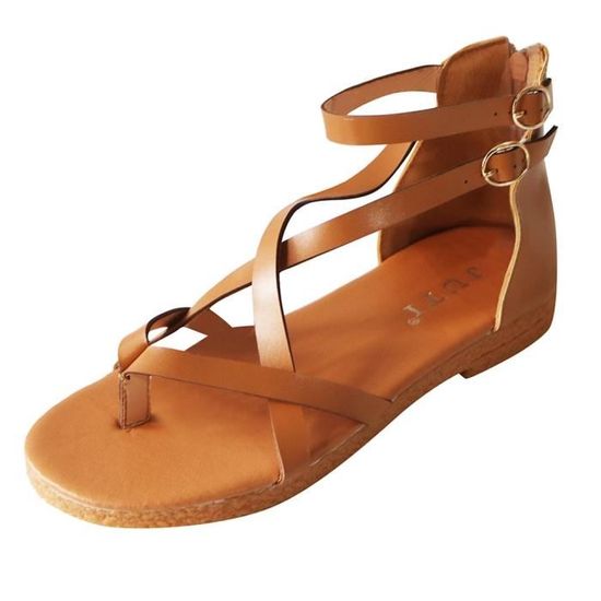 Sandale - Nu-Pieds Sandales respirantes plates à bout ouvert pour ...