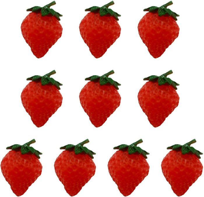 Lot De 10 Fraises Artificielles En Plastique - Fruits Réalistes Pour La ...