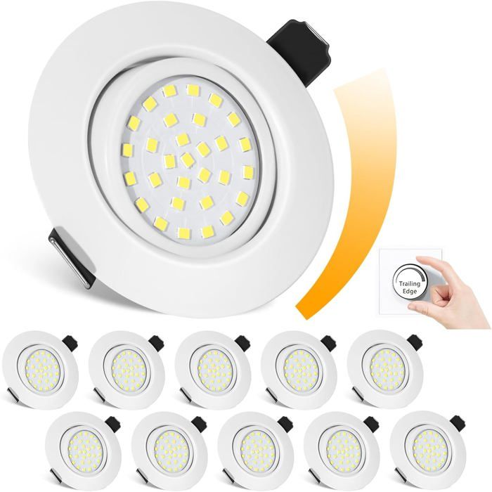 Spot LED Encastrable Dimmable,Extra Plat-25mm Blanc Spot Orientable ,Encastré Lampe 6000K Blanc ...