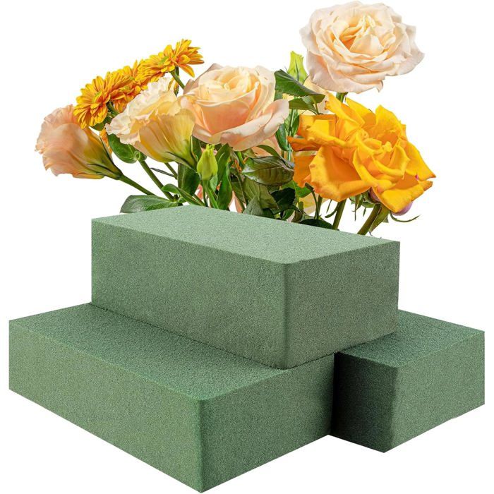 YUB Lot de 3 blocs de mousse florale hde et sèche pour arrangements ...