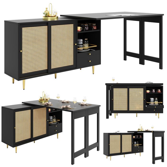 Table de bar pivotante à 360° (corps principal: 107 x 40 x 71,4 cm ...