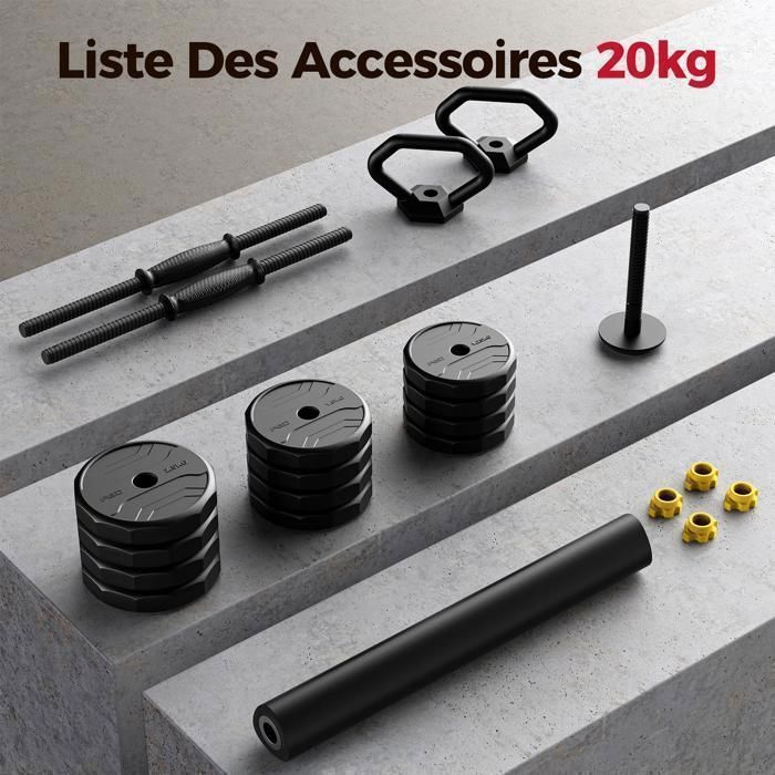 FEIERDUN - Haltère réglable - 48 lbs (20 kg) - Cdiscount Sport