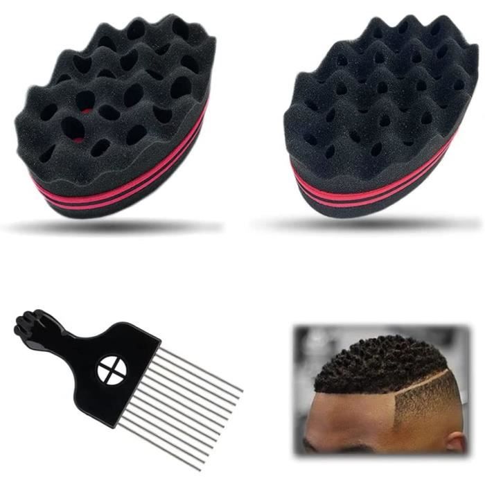 Eponge Cheveux Afro Avec Peigne Afro Metal 3 Pièces Peigne Raquette ...