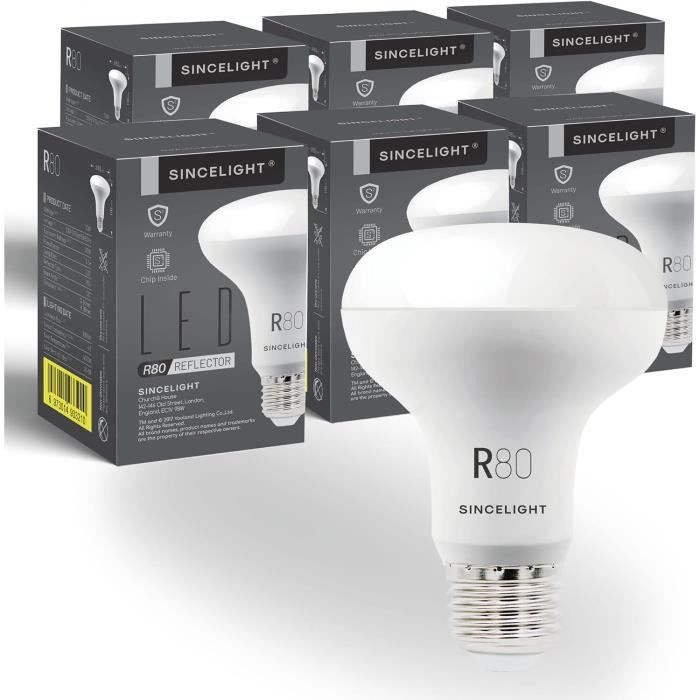 Led 10w Ampoules à Spot Avec Culot E27 Réflecteur De Lumière Douce R80