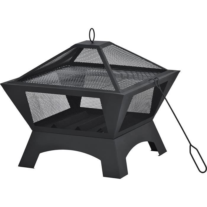 Brasero d'extérieur Portable en Acier Noir pour Le Jardin, Le Camping ...