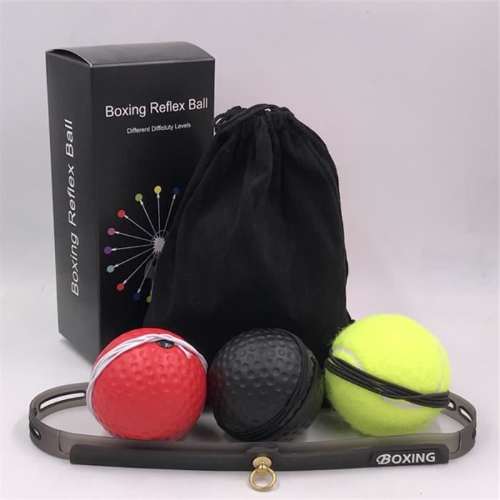 Appareil abdo - Three Ball - Balle de boxe réflexe - Jaune - Réaction ...