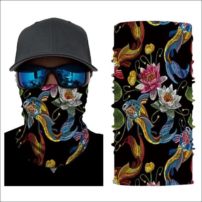 17 -Écharpe de Protection 3D avec imprimé de poisson, Bandana pour ...