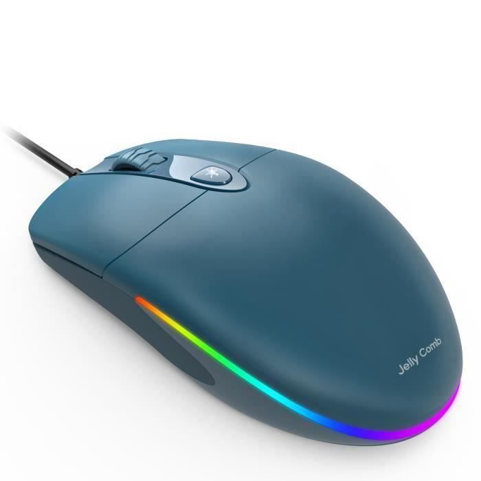 Souris ordinateur,souris optique filaire USB,1600 DPI,rétro-éclairage ...