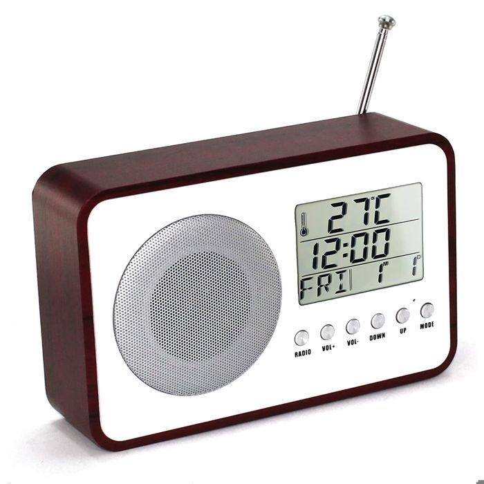 Radio Réveil - FISHTEC - Vintage 60's - Écran LCD - Alarme Snooze - FM ...