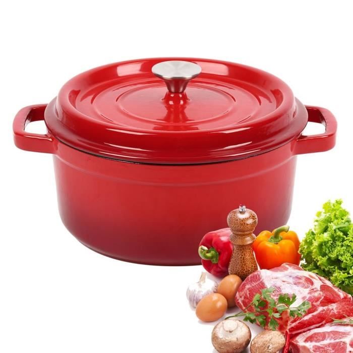 VAGUE Marmite en fonte émaillée four en fonte, ustensiles de cuisine 3 ...