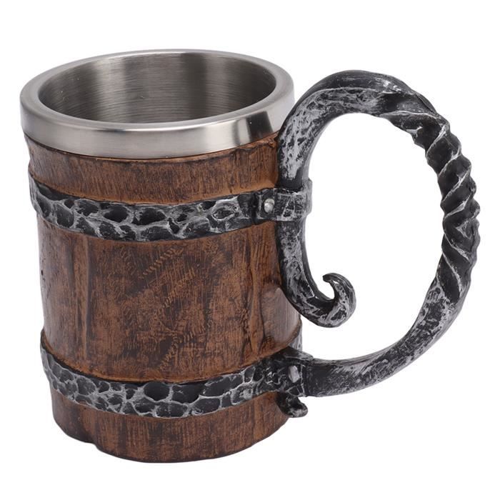 Chope de bière - HURRISE - Viking - Acier inoxydable 304 - Résine ...