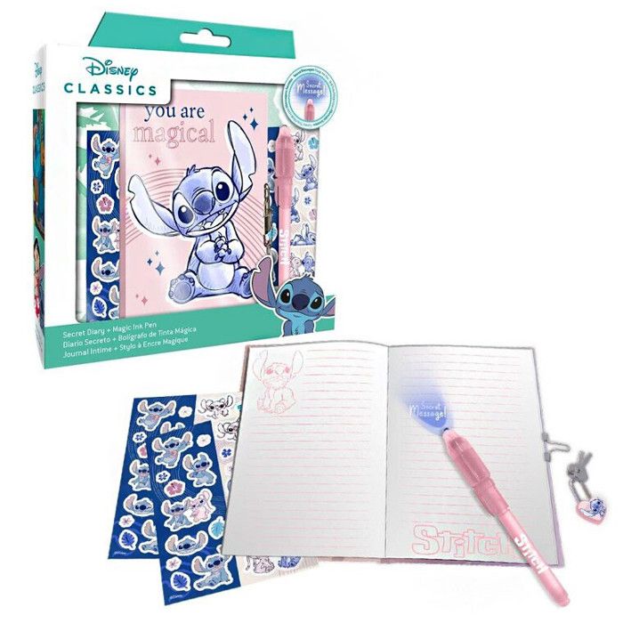 Journal Intime - KIDS - Set Stitch Disney - Stylo à Encre Magique ...