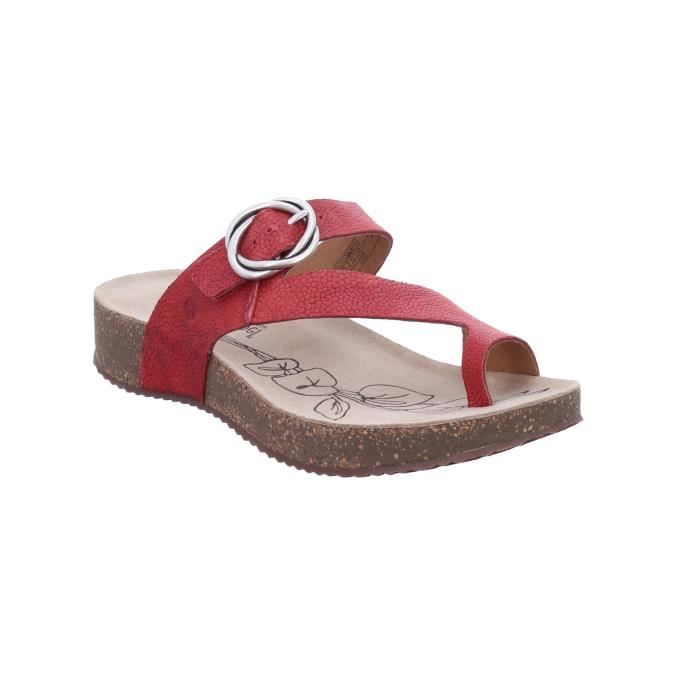 Tongs Femme - JOSEF SEIBEL - Tonga 52 - Rouge - Cuir - Cdiscount Sport