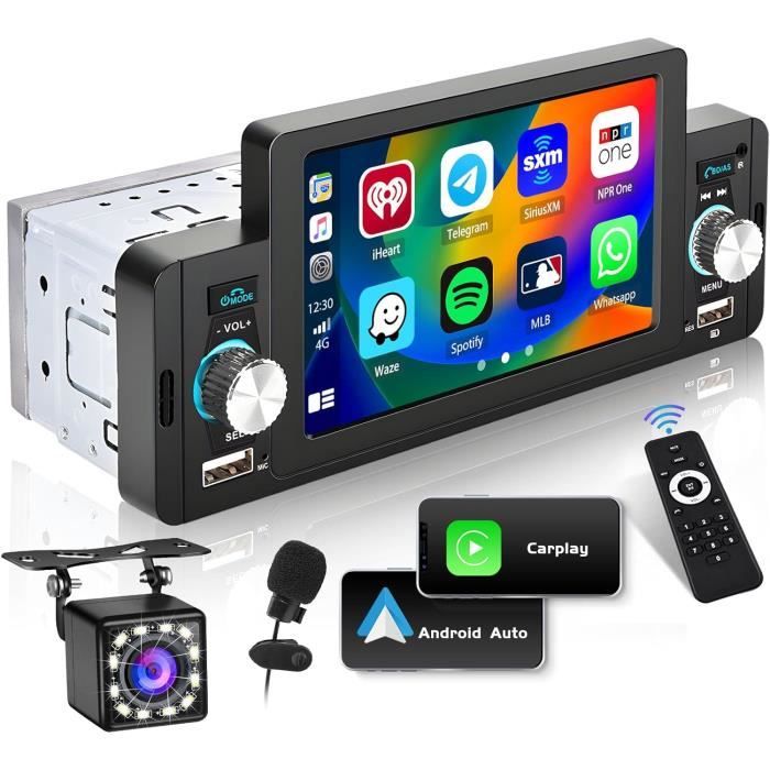 Autoradio 1 Din Carplay Android Auto Radio 5 Pouces Touchscreen ...