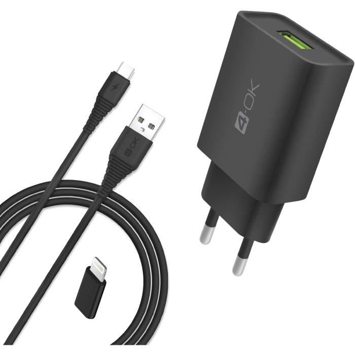 4-Ok Chargeur Mobile Usb 2.4A Chargeur Rapide Mural Réseau 220V Pour ...