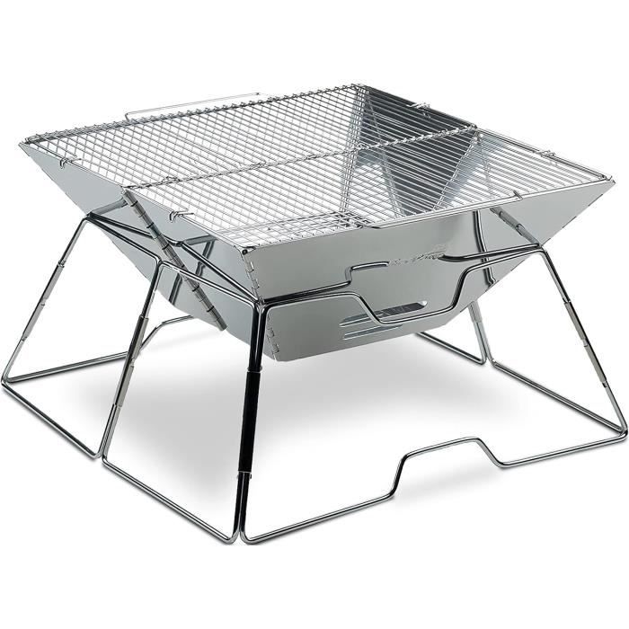 Barbecue Au Charbon De Bois Portable Pliable En Acier Inoxydable 1601[J492] - Cdiscount Jardin
