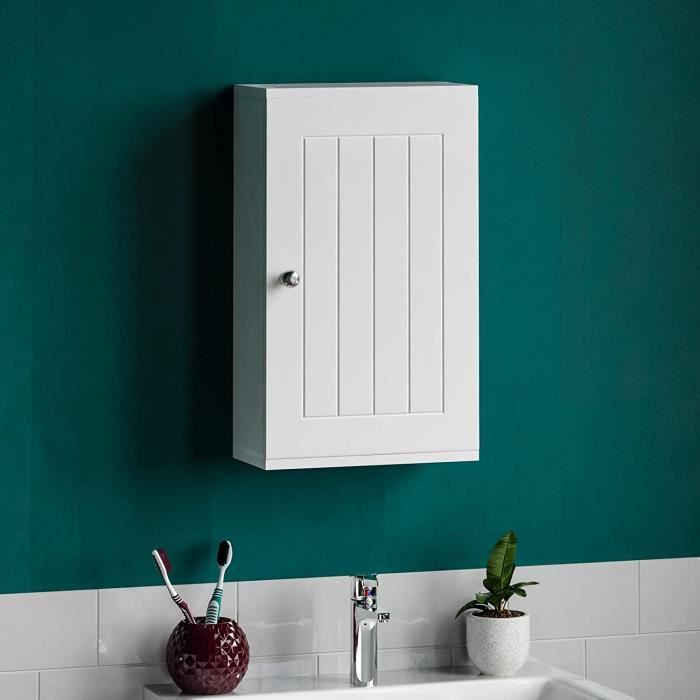 Bath Vida Pr Meuble de salle de bains mural, blanc361 - Cdiscount Maison