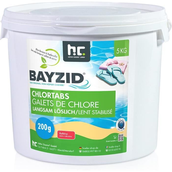 Höfer Chemie 2 x 5 kg (10 kg) 200g Galets de Chlore Lent pour Piscine - chloration permanente de ...