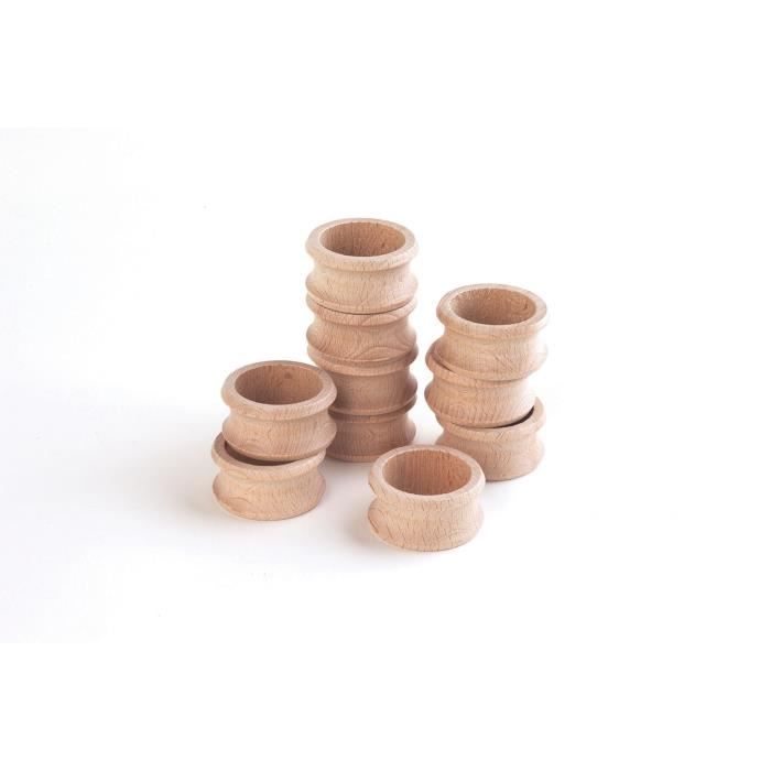 Ronds de serviette - TICKIT - 47 mm - Bois de hêtre - Lot de 10 - Pour ...