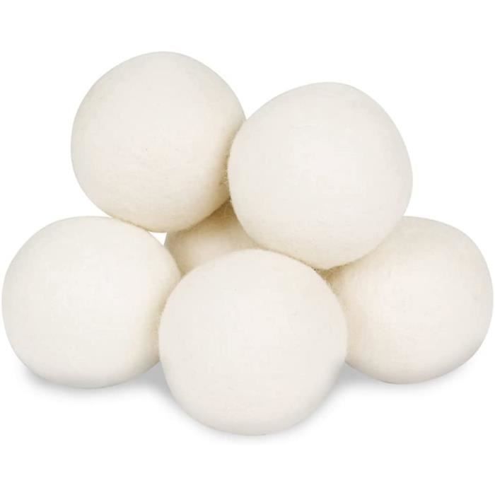 Lot de 6 boules de séchage en laine YSTP - 7cm - Blanc - Cdiscount Electroménager