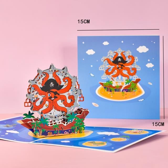 Carte d'invitation,Octopus ferris wheel--Carte Pop-up Universelle ...