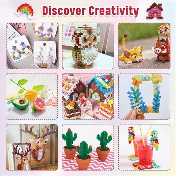 Kit perles à repasser - DAMILY - 6400pcs - 72 couleurs - Loisirs ...