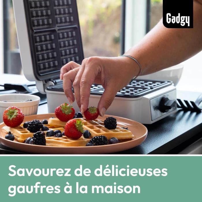 Gaufrier Professionnel - gaufres appareil 1200 Watts - Chaleur rapide et stable, Facile à ranger ...