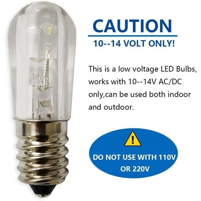 Ampoules Led E14 12V Blanc Chaud, 4Pcs E14 3Leds Lampes Ac-Dc Lampes À ...