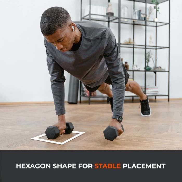 Core-Power Hexagon Dumbbells 5kg Set d'haltères pour Fitness, Crossfit ...