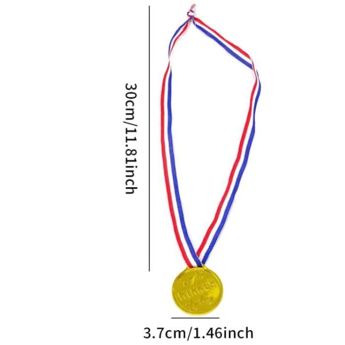 Médaille en Plastique - Winner - Lot de 100 - Jaune - Étoile - Rubans ...