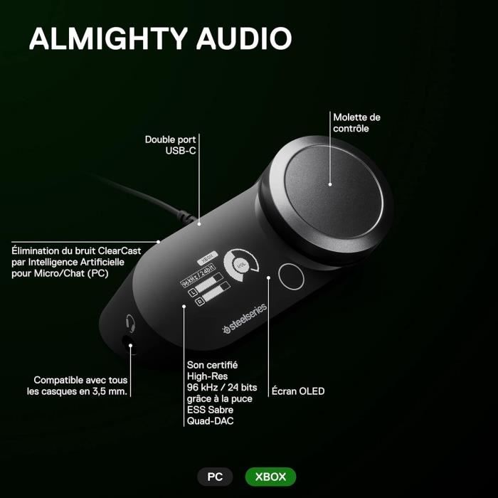 Amplificateur Hi-Res Audio - STEELSERIES - GAME DAC GEN 2 Xbox - Noir ...
