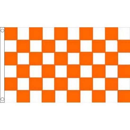 Drapeau Damier Orange et blanc 150x90cm - à dam... - Cdiscount Maison