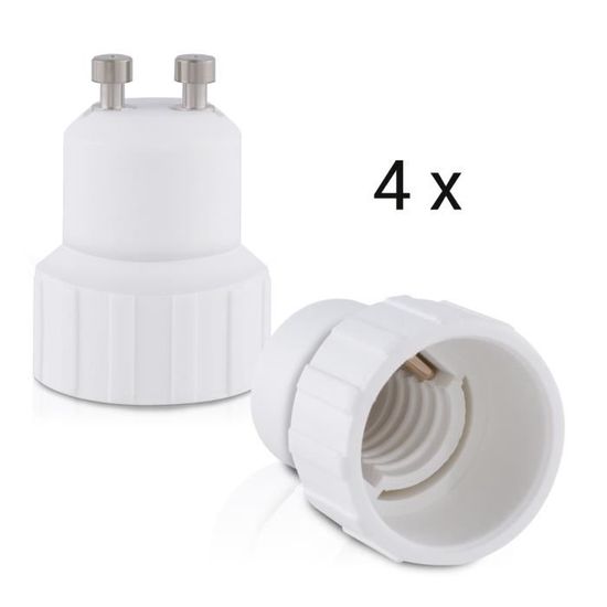 Kwmobile 4x adaptateur de douille - Convertisseur douilles GU10 vers E14 - Adaptateur de support ...