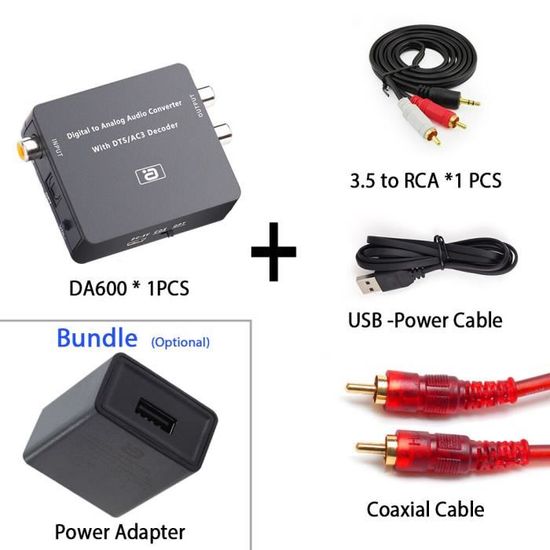 Câbles et connectiques,Convertisseur de décodeur Audio numérique-analogique 24 bits DAC 192K ...