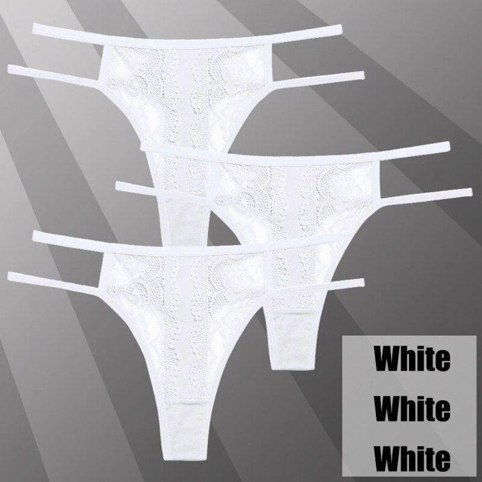 Strings en dentelle évidée pour femmes,culottes taille basse,string ...